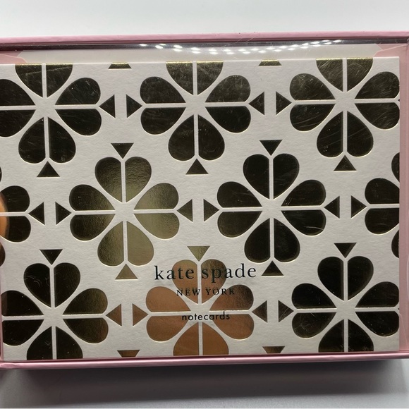 kate spade | Office | Kate Spade Notecard Set Gold Spade Flower ...